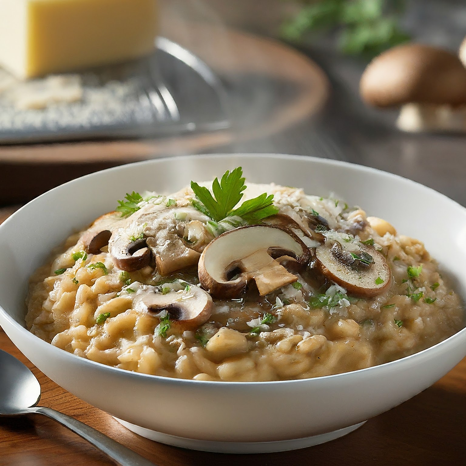 Creamy Mushroom Risotto with Parmesan – The quad kitchen